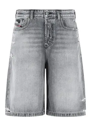 DIESEL® DIESEL Grey Cotton Shorts Gray