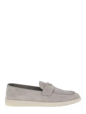 Prada Suede Loafers - Gray