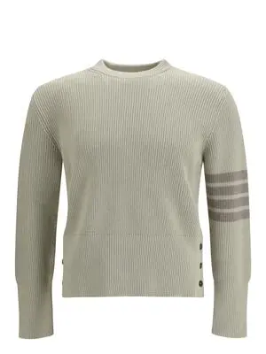 Thom Browne 4-bar Cotton Sweater - Cream