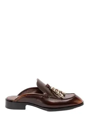 Loewe Leather Mules With Chain Detail - Multicolor