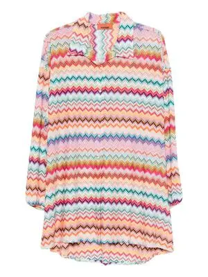 Missoni Chevron Knit Long Sleeve Shirt - Multicolor