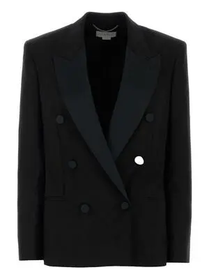 Stella McCartney Double Breasted Wool Blazer - Black