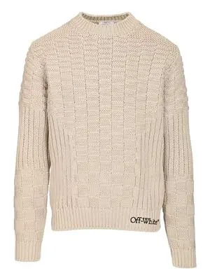 Off-White Arrow Cotton Sweater - Cream