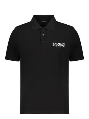 Balmain Cotton Polo Shirt - Black