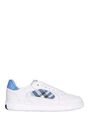 Burberry Leather And Check Sneakers - Multicolor