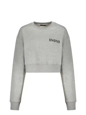 Balmain Cropped Logo Sweatshirt - Gray