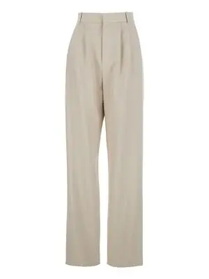 Saint Laurent Wool Pants With Belt Loops - Multicolor
