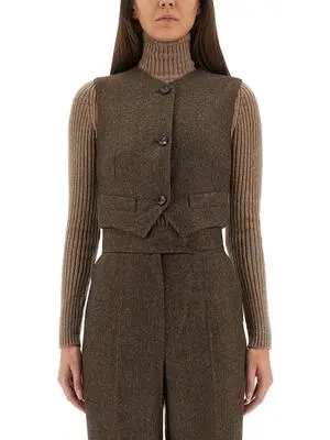 Max Mara Virgin Wool Vest - Brown