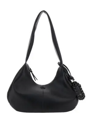 GANNI Bou Bag Hobo" Medium Shoulder Bag With Removable Leather Logo Patch - Multicolor