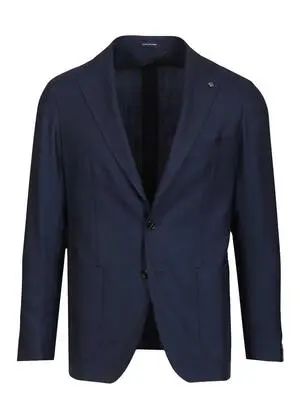 Tagliatore Unlined Blazer In Lightweight Cashmere - Blue