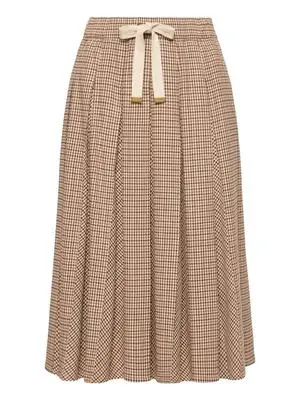 Moncler Pleated Gingham Check Skirt - Multicolor