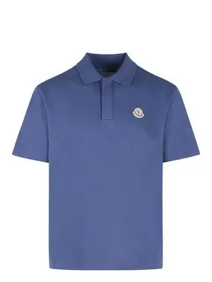 Moncler Moncler Polo Shirt In Blue Cotton Men Blue