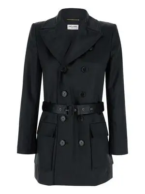 Saint Laurent Double-breasted Cotton Jacket - Multicolor