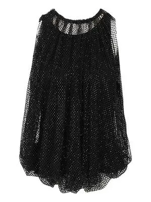 Sportmax Jersey Crystal Mesh Top - Black