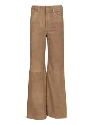 ROTATE BY BIRGER CHRISTENSEN ROTATE Straight Leg Suede Trousers