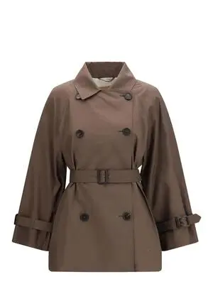 Max Mara Technical Cotton-blend Twill Trench Coat - Brown