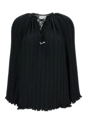 LANVIN Pleated Long Sleeve Blouse - Multicolor
