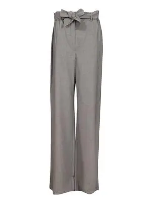 Max Mara Wide Leg Wool Trousers - Gray