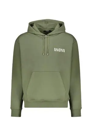 Balmain Logo Motif Hoodie - Green