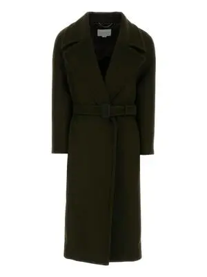 Stella McCartney Wool Coat With Belt - Green