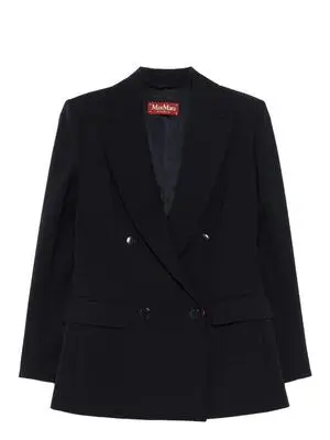 Max Mara Double-breasted Peaked Lapel Blazer - Blue