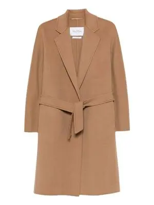 Max Mara Max Mara Single-Breasted Belted Cashmere Coat Brown