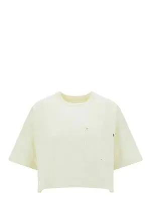Bottega Veneta Cotton Cropped T-shirt With Patch Pocket - Multicolor