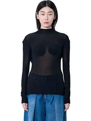 JEAN PAUL GAULTIER Jean Paul Gaultier Mesh Conical Top With Open Back