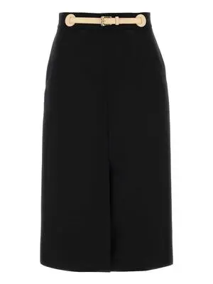 Valentino Garavani Wool Blend Skirt - Black