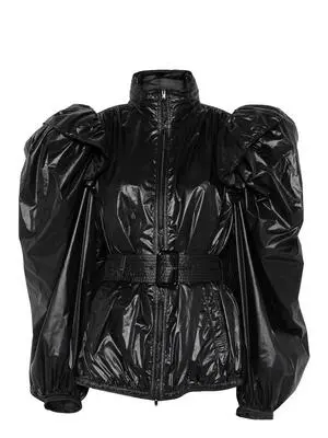 Saint Laurent Puff Sleeve Zip-up Jacket - Black