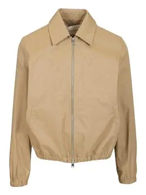Ami Cotton Gabardine Zipped Jacket - Cream