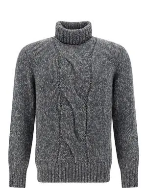Brunello Cucinelli High Neck Sweater 100% Cashmere - Gray