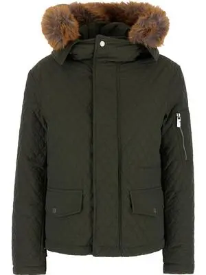 Burberry Quilted Cotton Blend Jacket With Ekd Logo Detail - Multicolor
