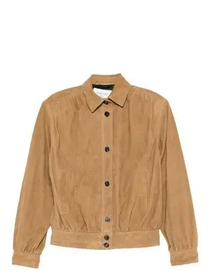 Saint Laurent SAINT LAURENT Suede Jacket Cream