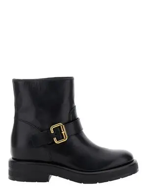 Chloé Coddington Ankle Boots With Paddington Buckle In Leather - Multicolor