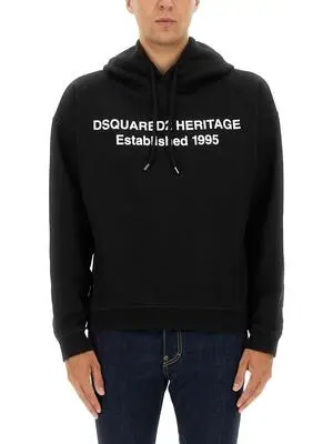 Dsquared2 Cotton Sweatshirt With Print - Black