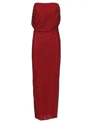 SELF-PORTRAIT SELF-PORTRAIT Rhinestone Draped Midi Dress Multicolor