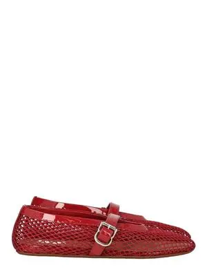 Alaïa Mesh Strap Ballerina - Red