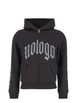 Balenciaga Jersey Zip-up Hoodie With Gothic Print - Multicolor