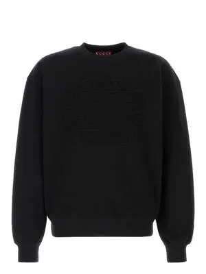 Gucci Cotton Sweatshirt With Monogram Detail - Black