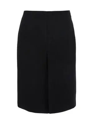 Gucci High Waist Wool Skirt With Logo Detail - Multicolor