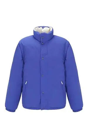 Gucci Down Jacket With Embroidered Logo Detail - Blue