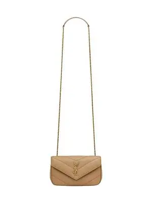 Saint Laurent Raffia And Leather Shoulder Bag With Logo - Cream