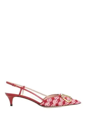 Valentino Garavani Vlogo Slingback Pumps In Crochet - Multicolor