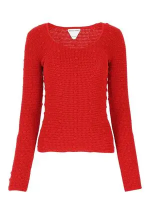 Bottega Veneta Textured Cotton Pullover - Red