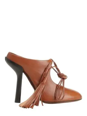 Dries Van Noten DRIES VAN NOTEN Leather Lace-Up Décolleté With Fringe Multicolor