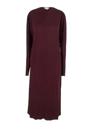 STELLA MCCARTNEY Stella McCartney Bordeaux Midi Dress With Cape Sleeves And Cut-out Detail