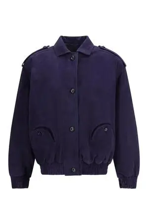 BLAZÉ MILANO Viva Charlie Suede Bomber Jacket - Blue