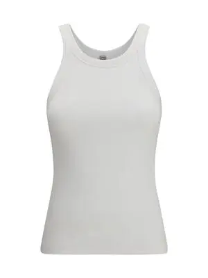 TOTEME Ribbed Cotton Tank Top - White