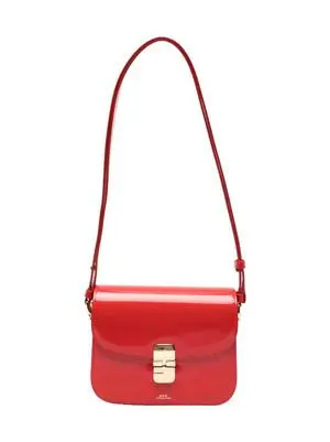 A.p.c. Polished Leather Crossbody Bag - Red